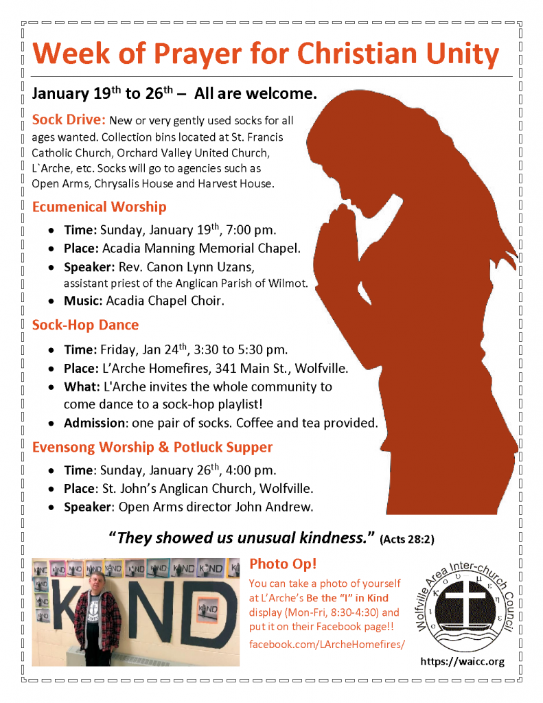 Week of Prayer for Christian Unity – Wolfville Area Inter-Church Council